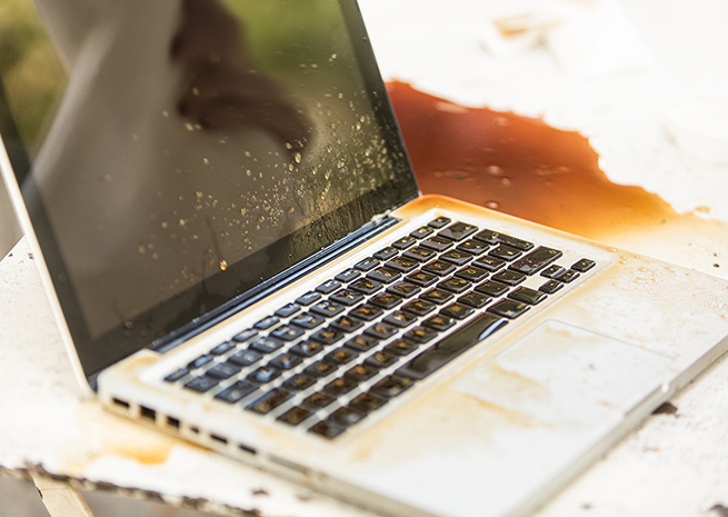 Cleaning of liquid damaged electronics 108